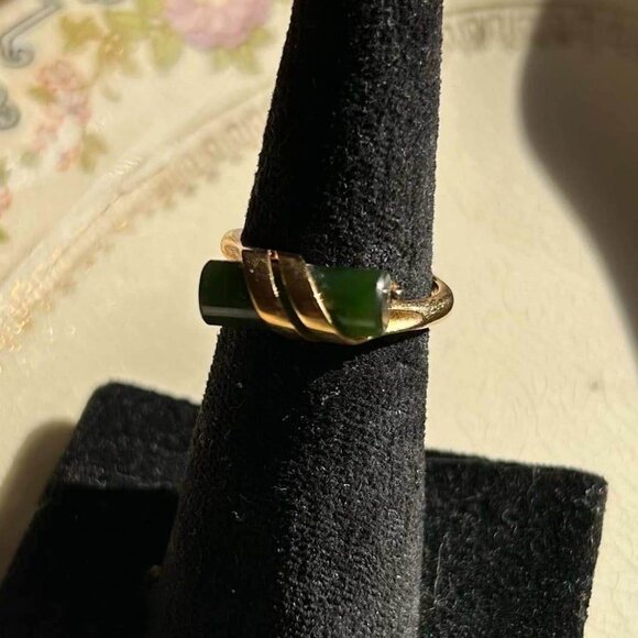 Jewelry | Vintage Blue And Green Stone Gold Tone 625 Rings | Poshmark